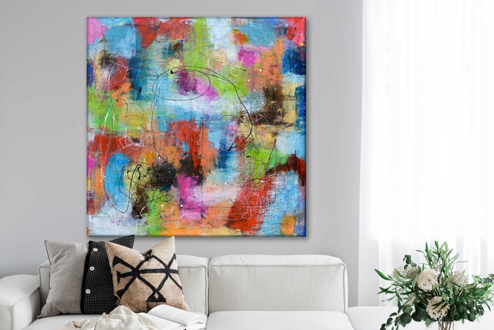 Wandbilder Wohnzimmer in moderner Stil mit schönen Farben